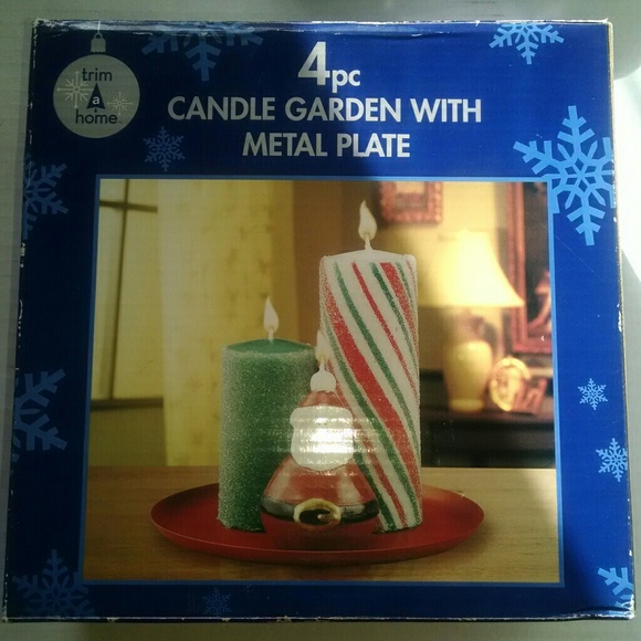 Holiday | Vintage Collectible Beautiful 4 Pc Christmas Candle Tray Set ...